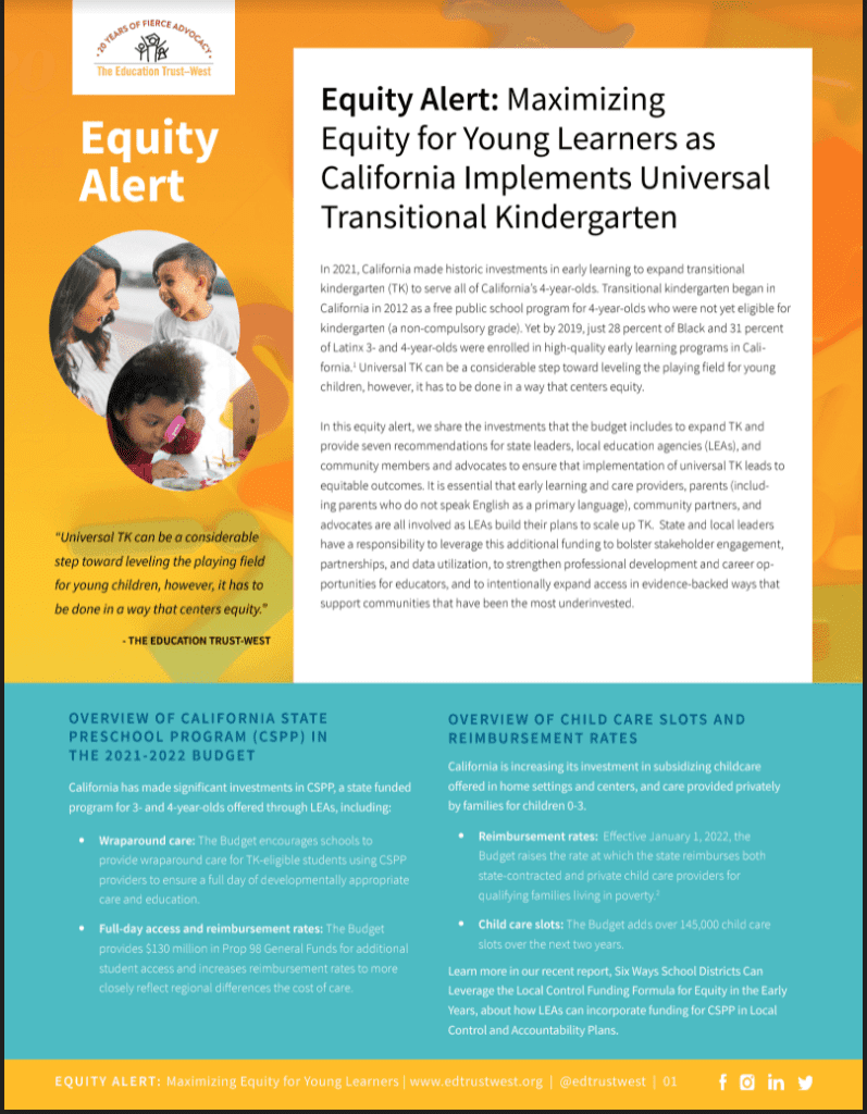 How can we make early learning more equitable? - EdTrust-West
